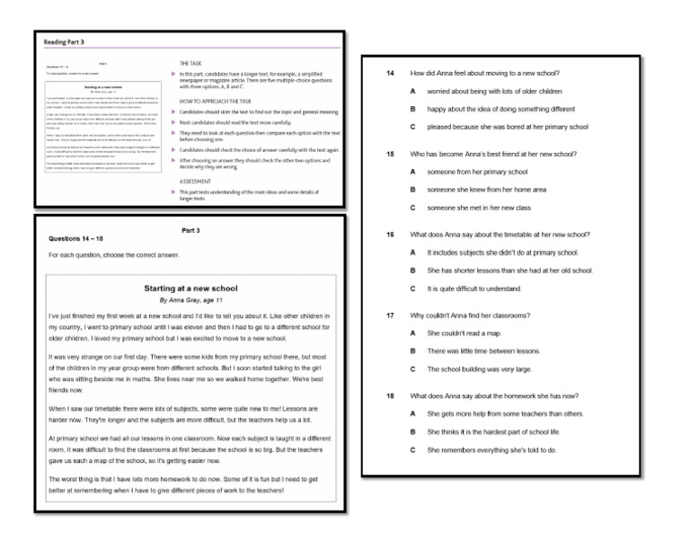 Reading Part 3 | PDF