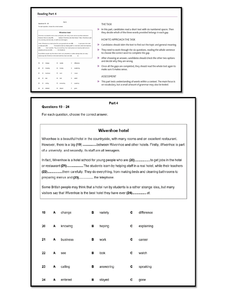 Reading Part 4 | PDF