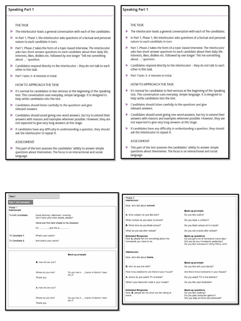 Speaking Part 1 | PDF