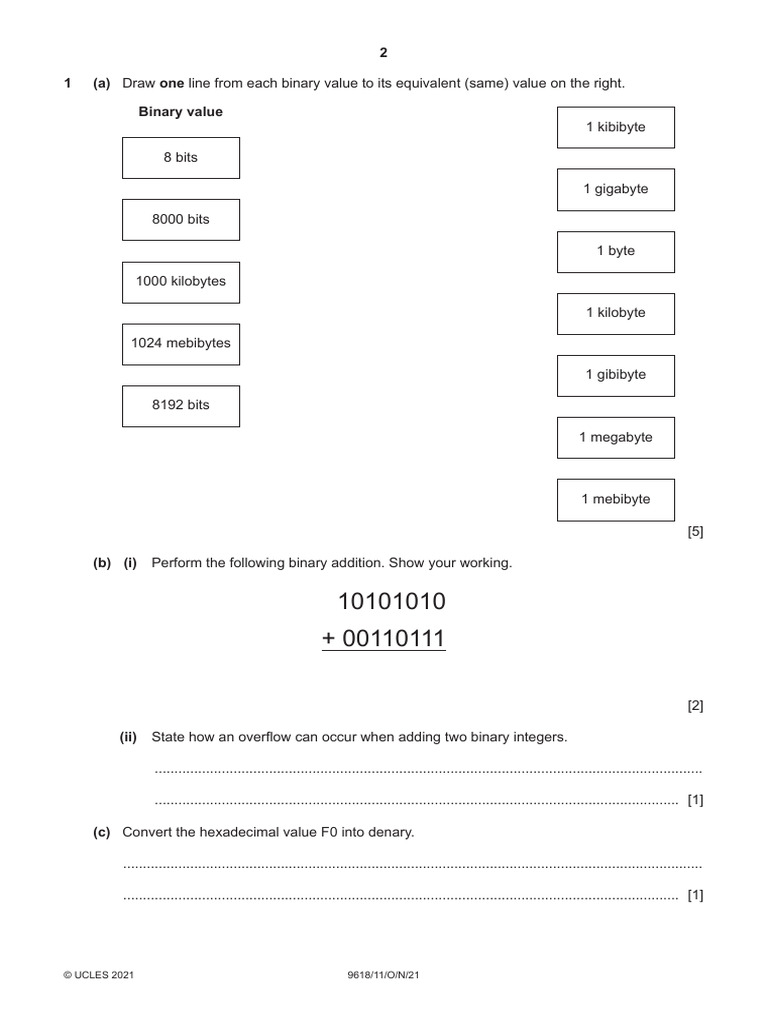 As & A Level Computer Science 9618 - 11 Paper 1 Theory Fundamentals Oct ...