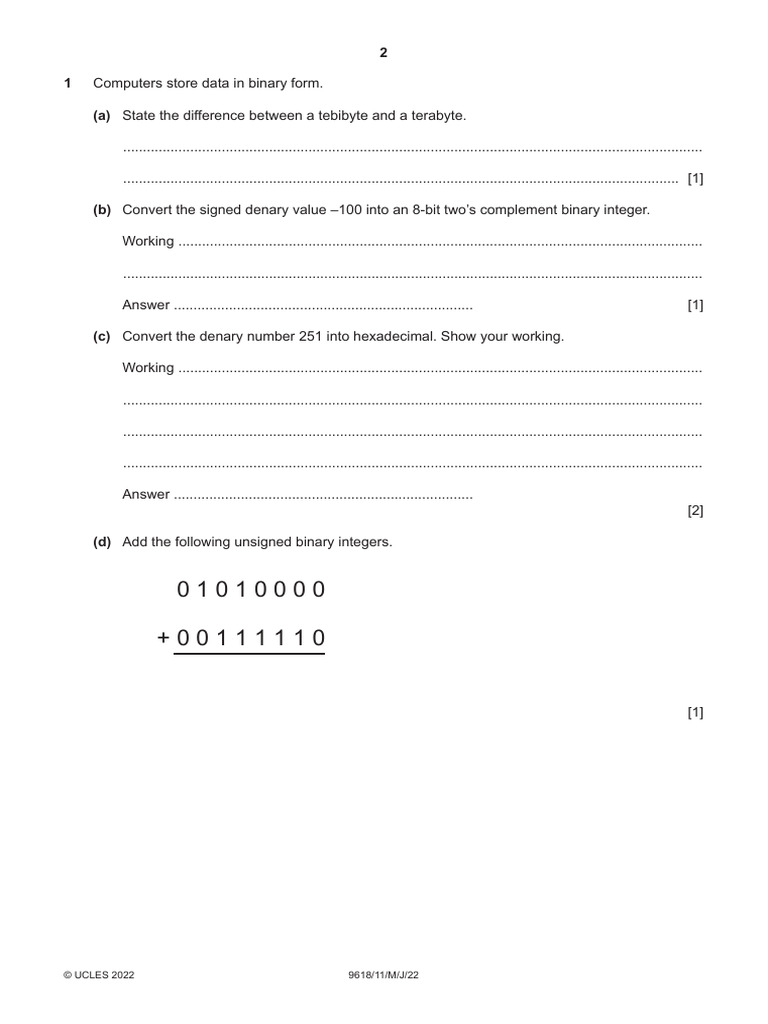 Computer Science Exam Questions | PDF | Read Only Memory | Computer Memory