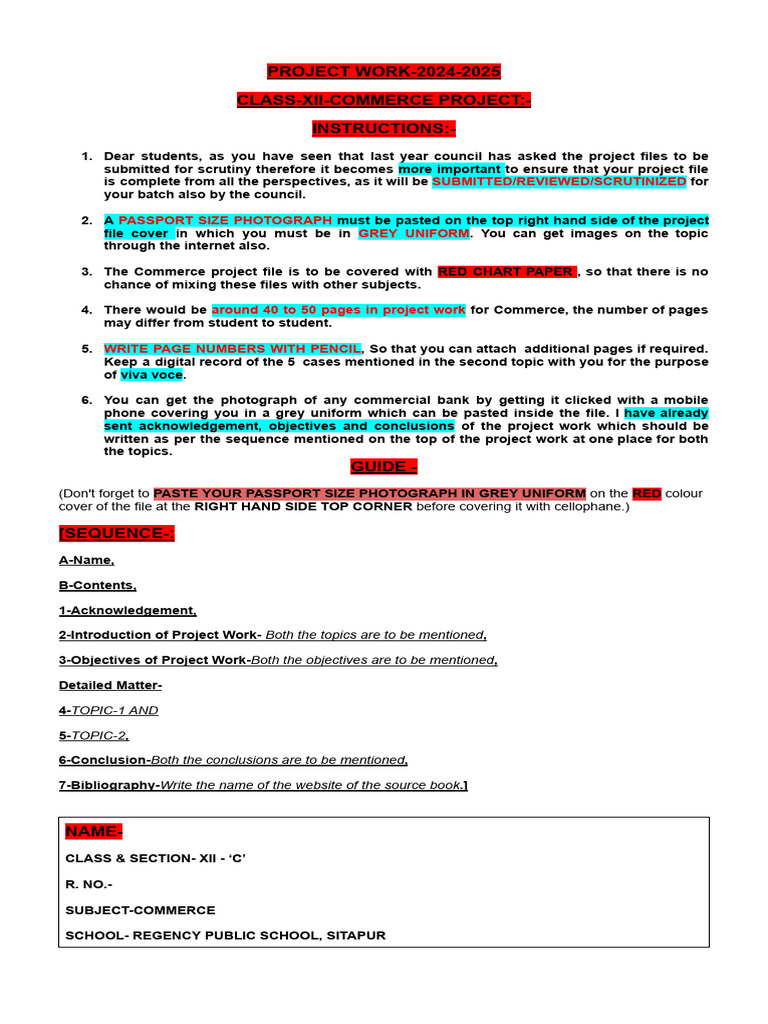 Guide For PW For Com-Xii 'c'-1 | PDF | Banks | Banking