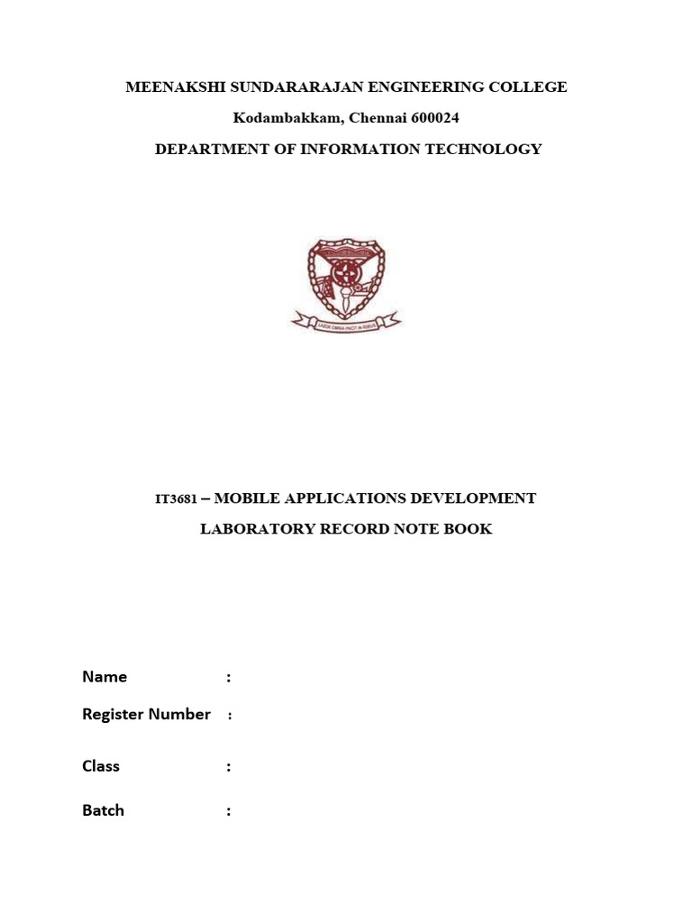 MAD Lab Manual | PDF | Cross Platform Software | Android (Operating System)