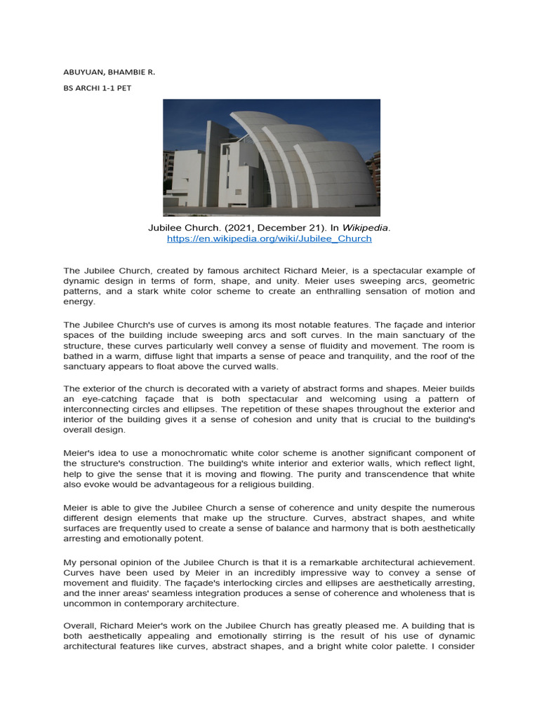 Jubilee Church | PDF | Curve