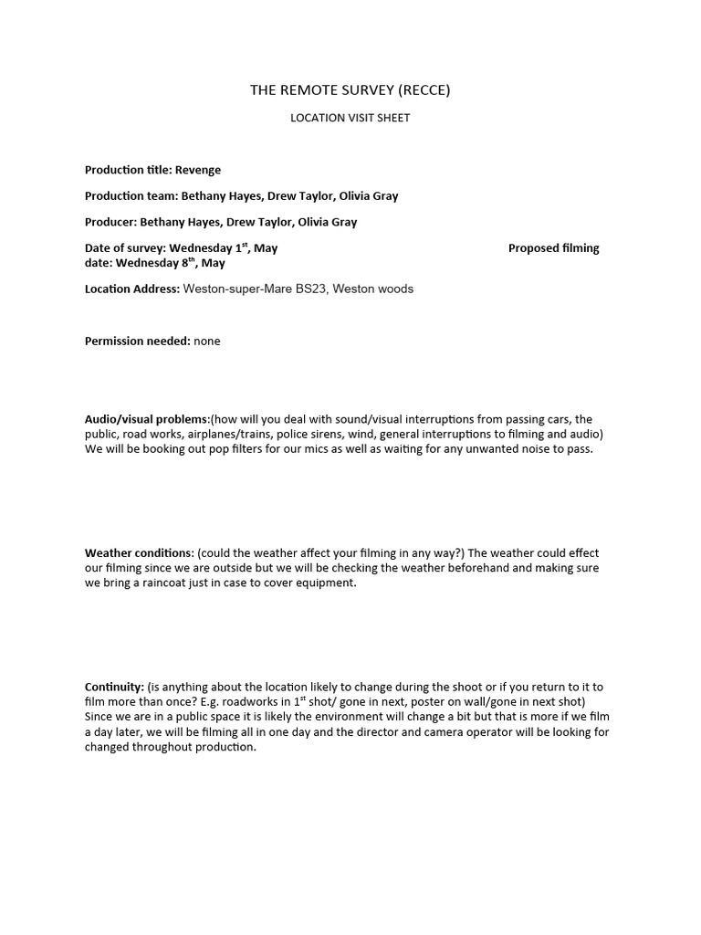 Recce Location Template Woods | PDF | Art