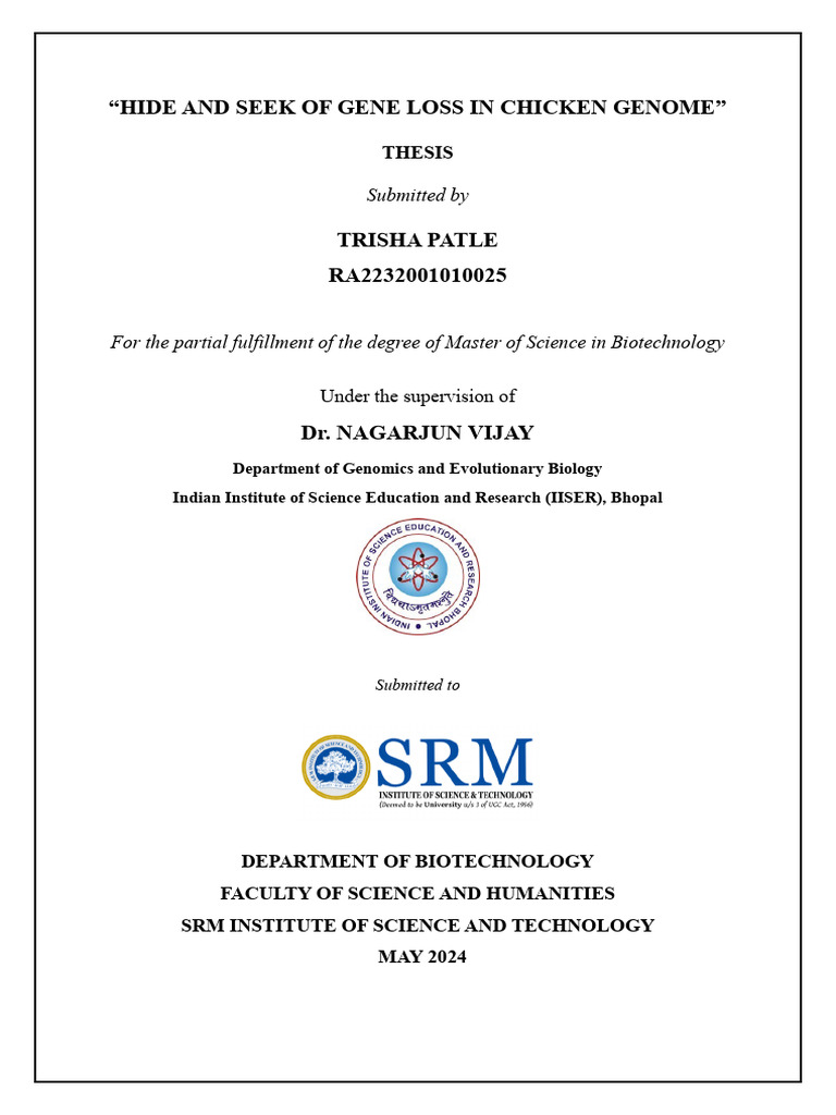 Front Pages Trisha | PDF | Thesis | Master Of Science