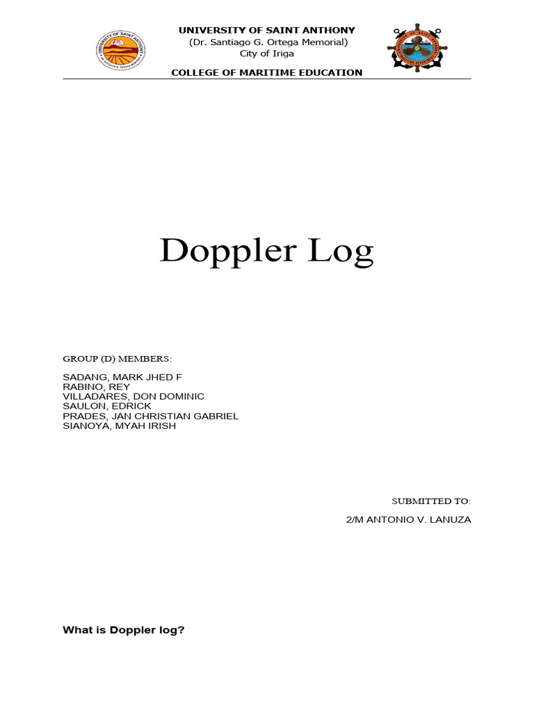 Doppler Log (Group D) | PDF | Doppler Effect | Waves