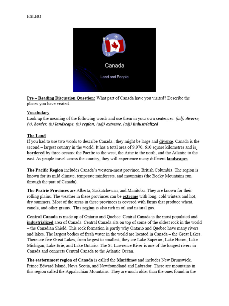 Canada The Land and the People | PDF | Canada | Earth Sciences