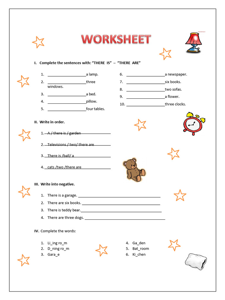 Complete The Sentences With: "THERE IS" - "THERE ARE" | PDF