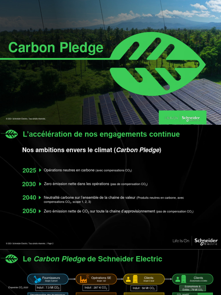 Schneider Electric - Carbon Pledge - FR | PDF | Impact environnemental | Environnement