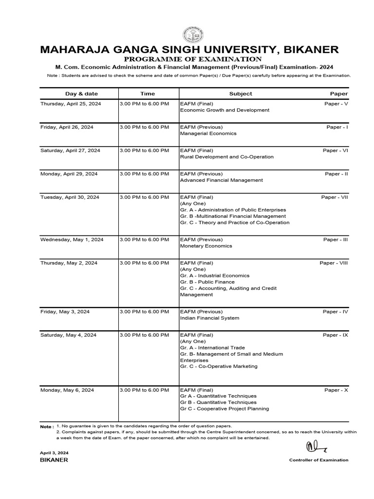 M Com EAFM 2024 | PDF | Economics | Business