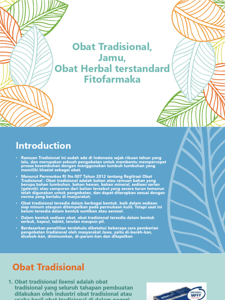 P2 Obat Tradisional, Jamu, Obat Herbal Terstandard | PDF