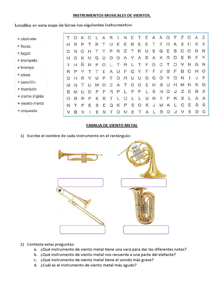 Instrumentos Musicales de Viento Metal | PDF