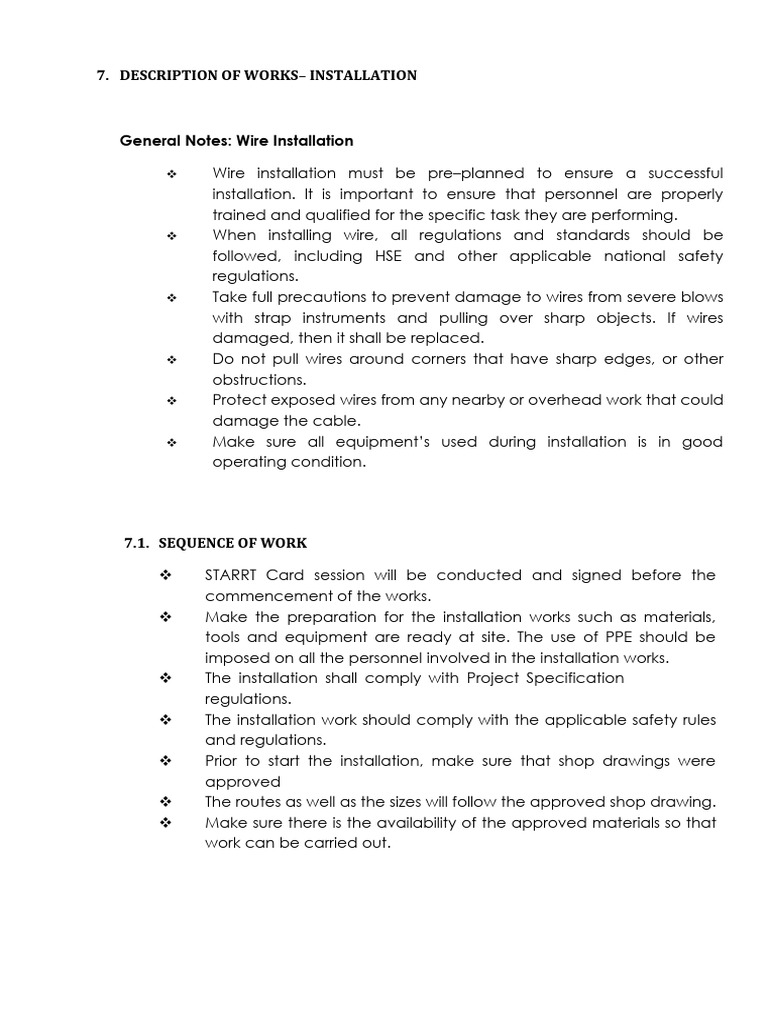3.2 Pulling Wires in PVC & GI Conduit Procedures | Download Free PDF ...