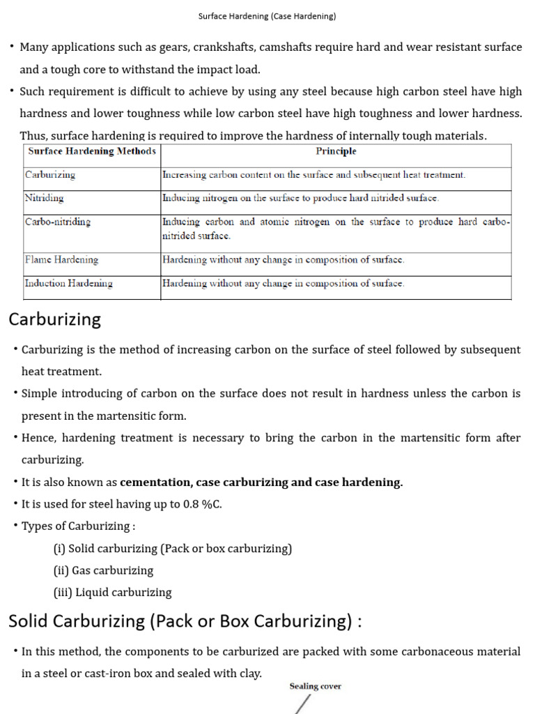 Surface Hardening (Case Hardening) | PDF | Industrial Processes | Materials