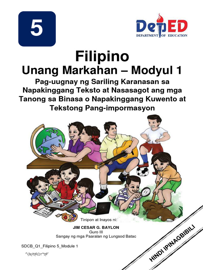 SDCB Q1 Filipino5 Module1 Wk1uploaded-1 | PDF