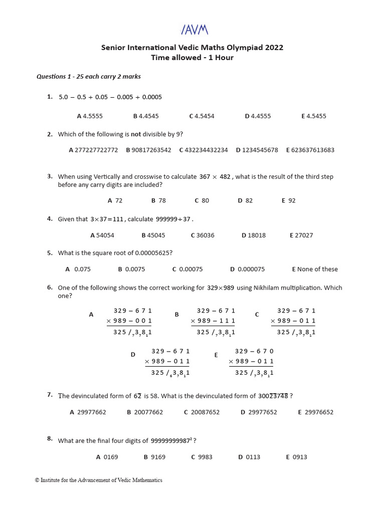 Senior IVMO 2022 | PDF | Area | Triangle