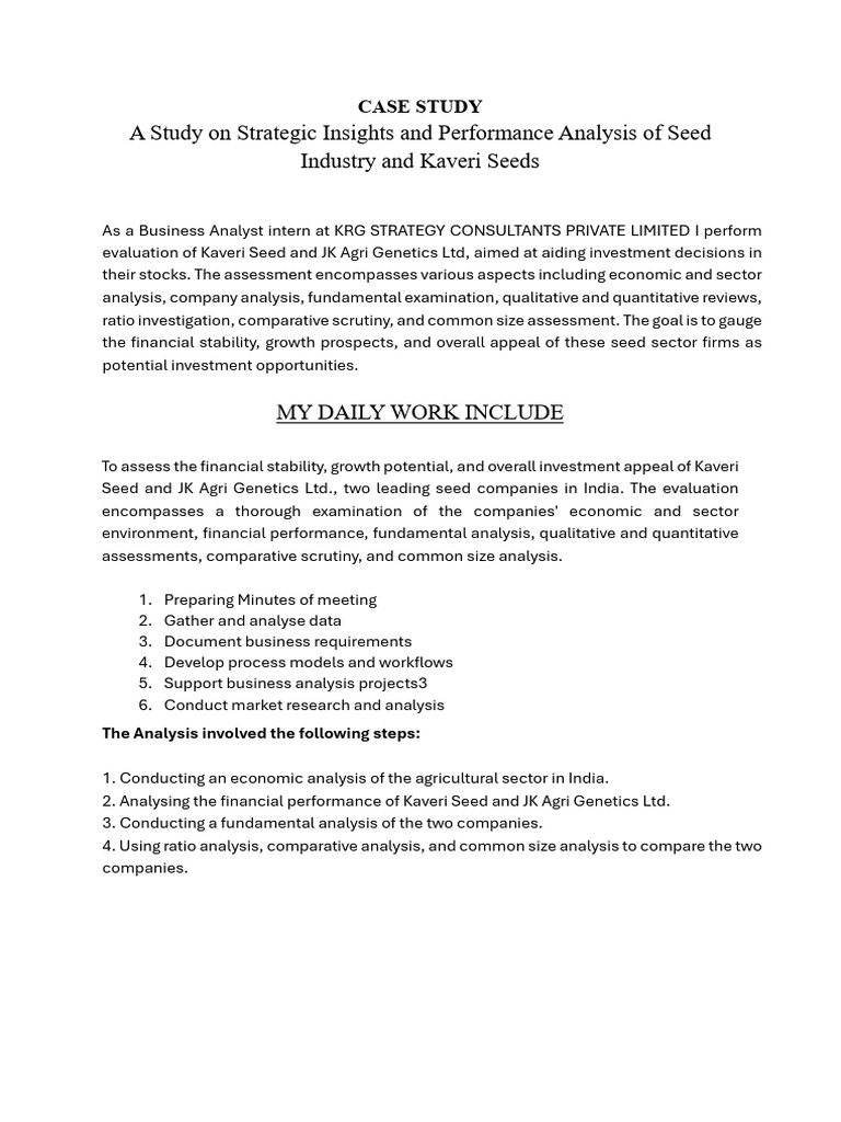 CASE STUDY - Ba | PDF | Investing | Dividend