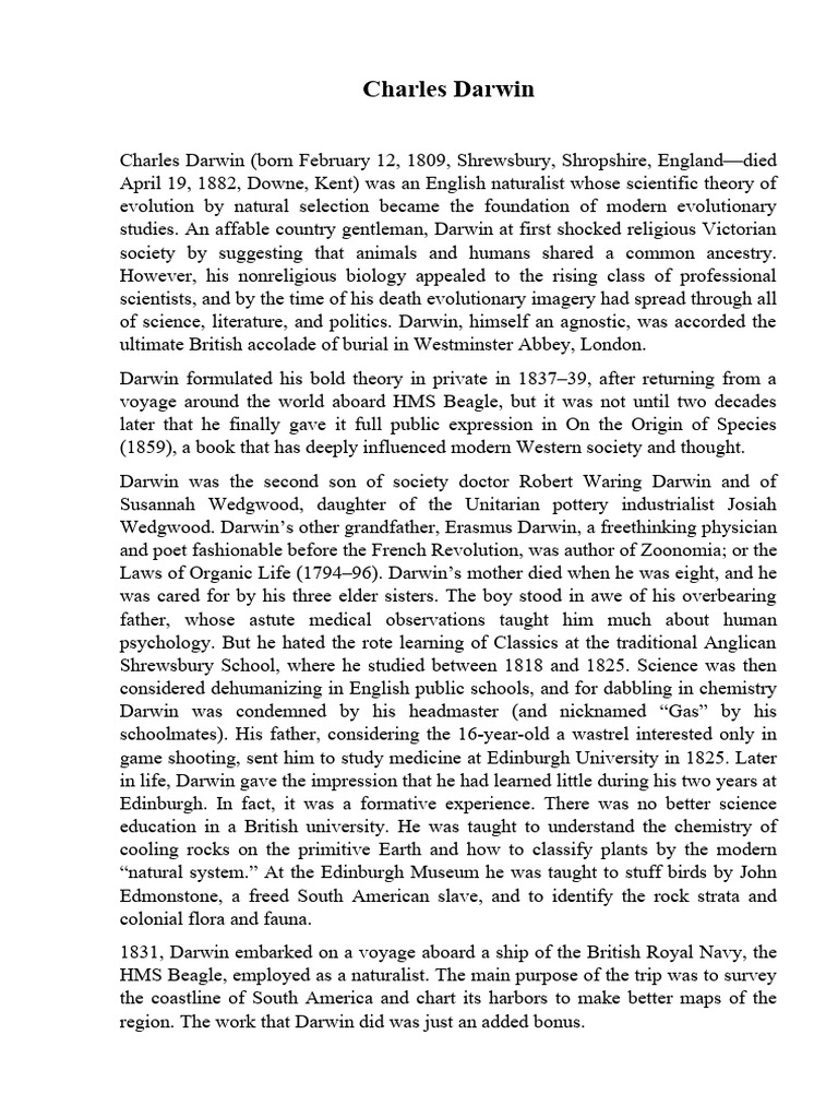 Charles Darwin | Download Free PDF | Charles Darwin | Natural Selection