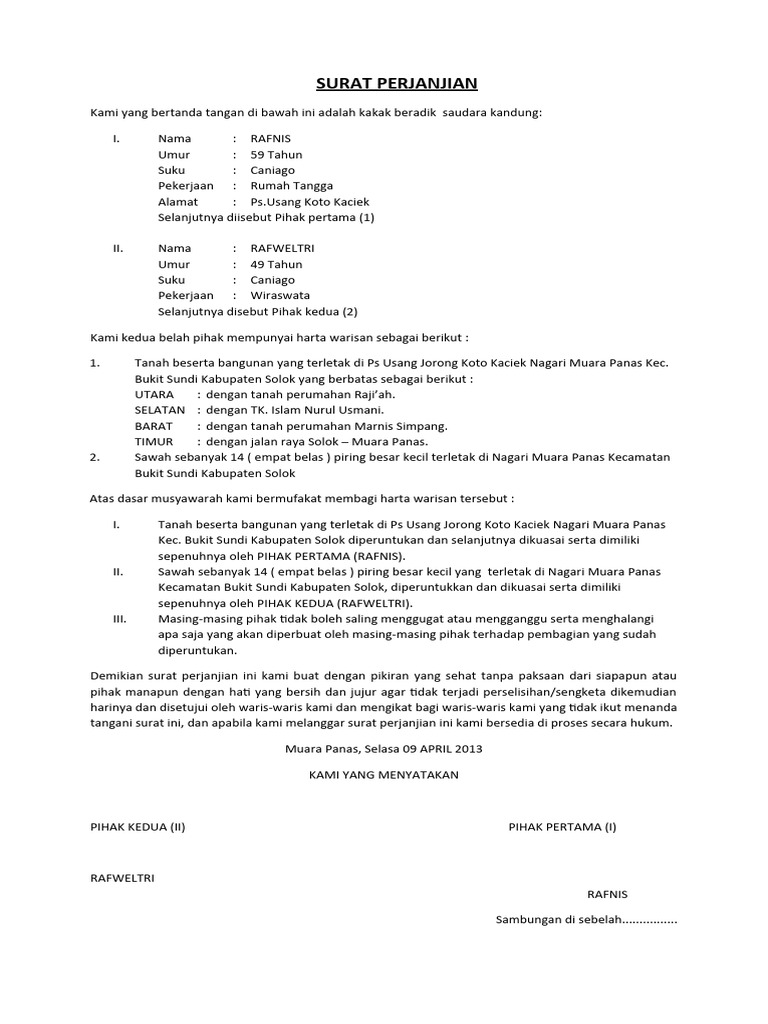 Surat Perjanian | PDF