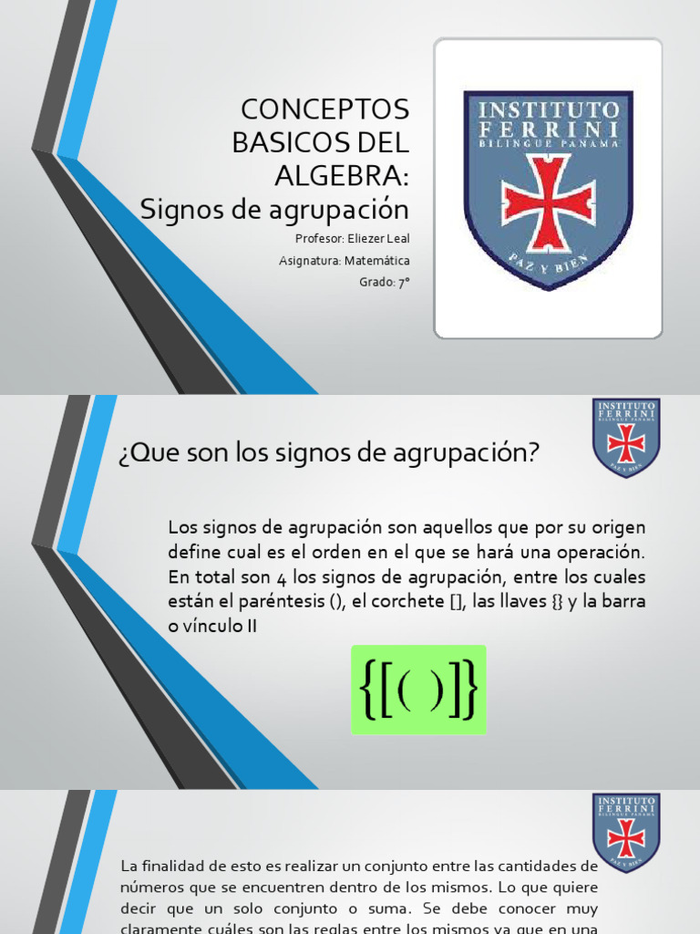 Signos de Agrupación en Álgebra | PDF | Álgebra | Matemáticas