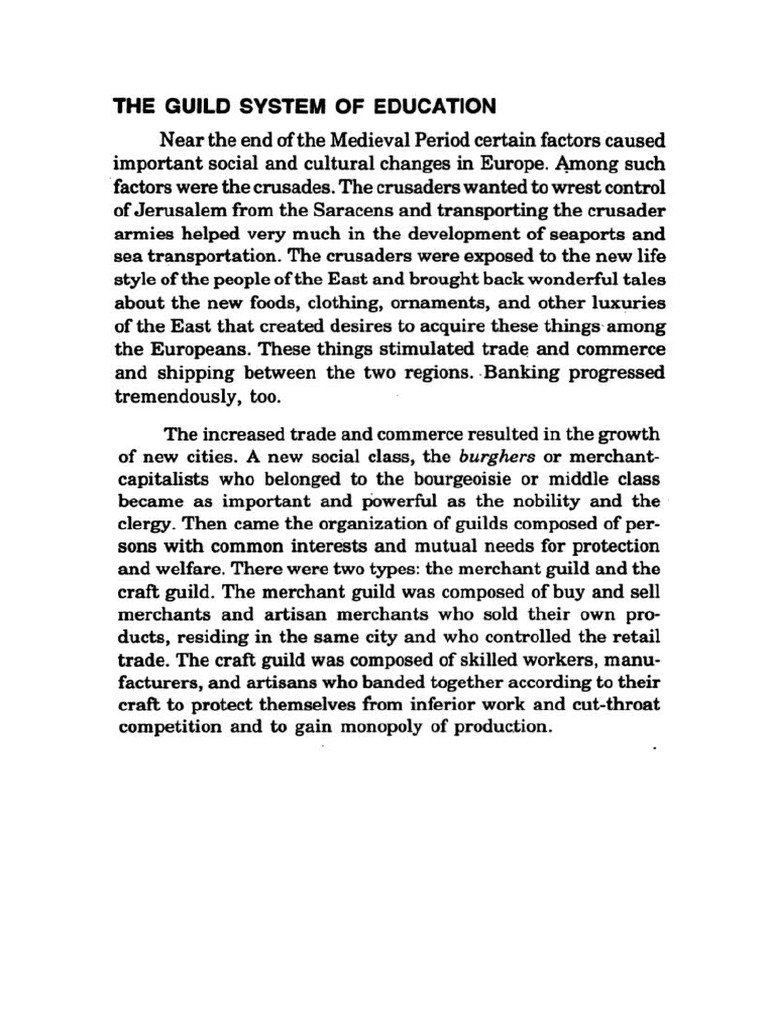The Guild System of Education | PDF