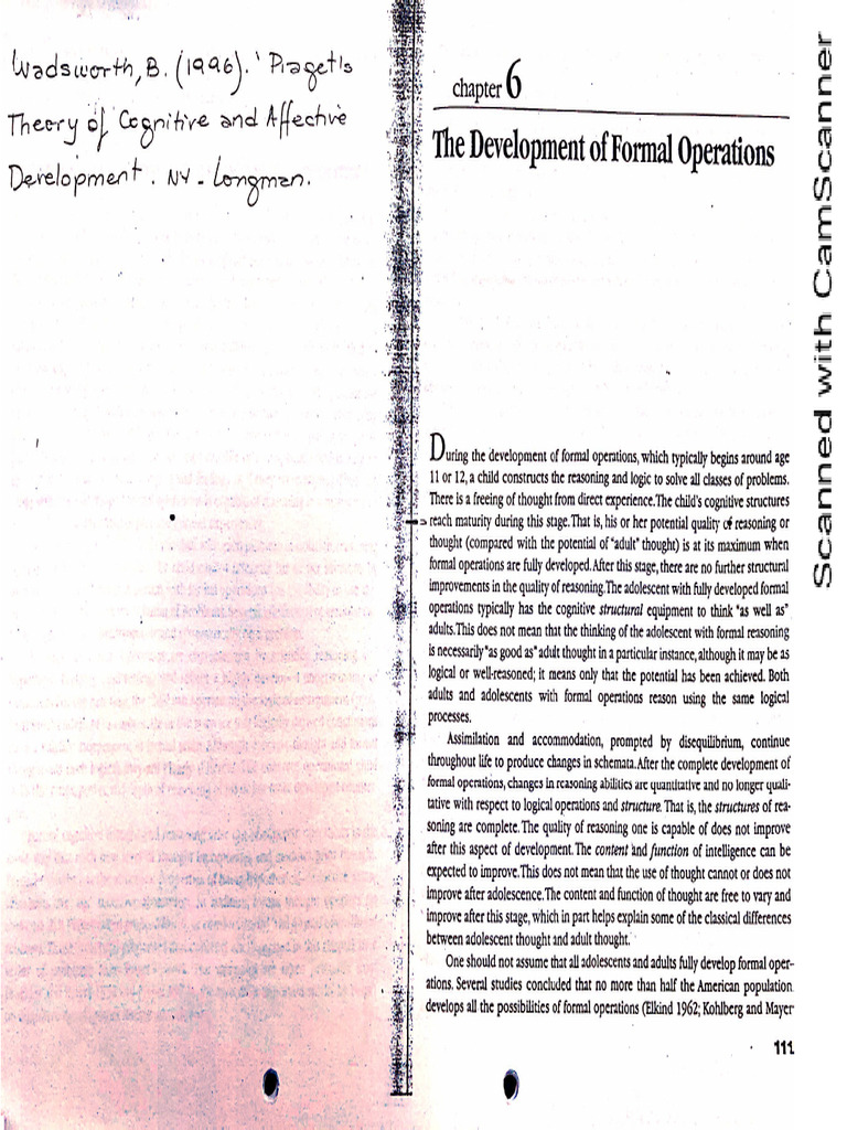 The Development of Formal Operations | PDF