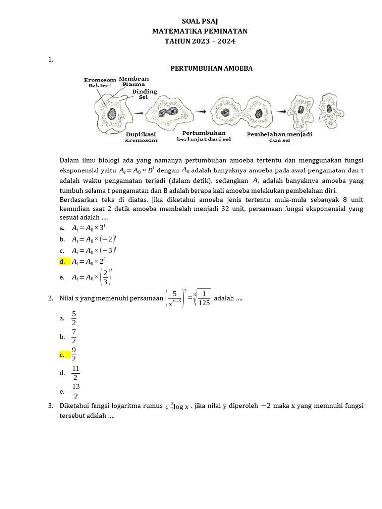 Soal Psaj 2023-2024 | PDF