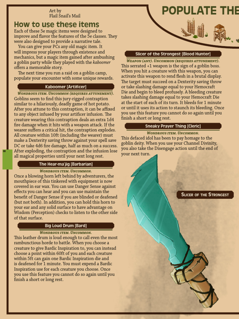 Goblin-Themed Magic Items for 5e | PDF | Gary Gygax Games | Dungeons ...