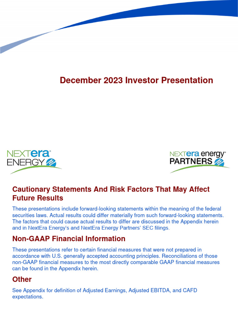 NextEra Energy Investor Insights | PDF | Renewable Energy | Wind Power