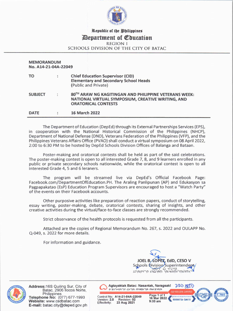 Oratorical Contest | PDF