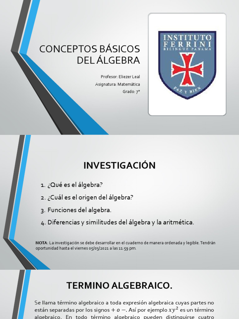 Clase N1 CONCEPTOS BÁSICOS DE ÁLGEBRA | PDF