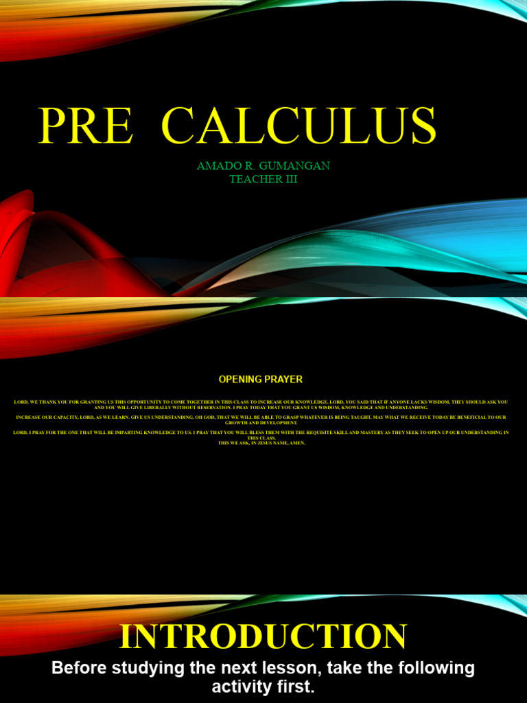 1 Pre Cal Wk. 1 .3 | PDF | Tangent | Circle