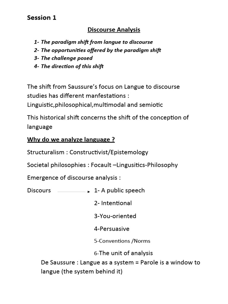 Discourse Analysis | PDF | Discourse | Linguistics Discourse Analysis | PDF | Discourse | Linguistics