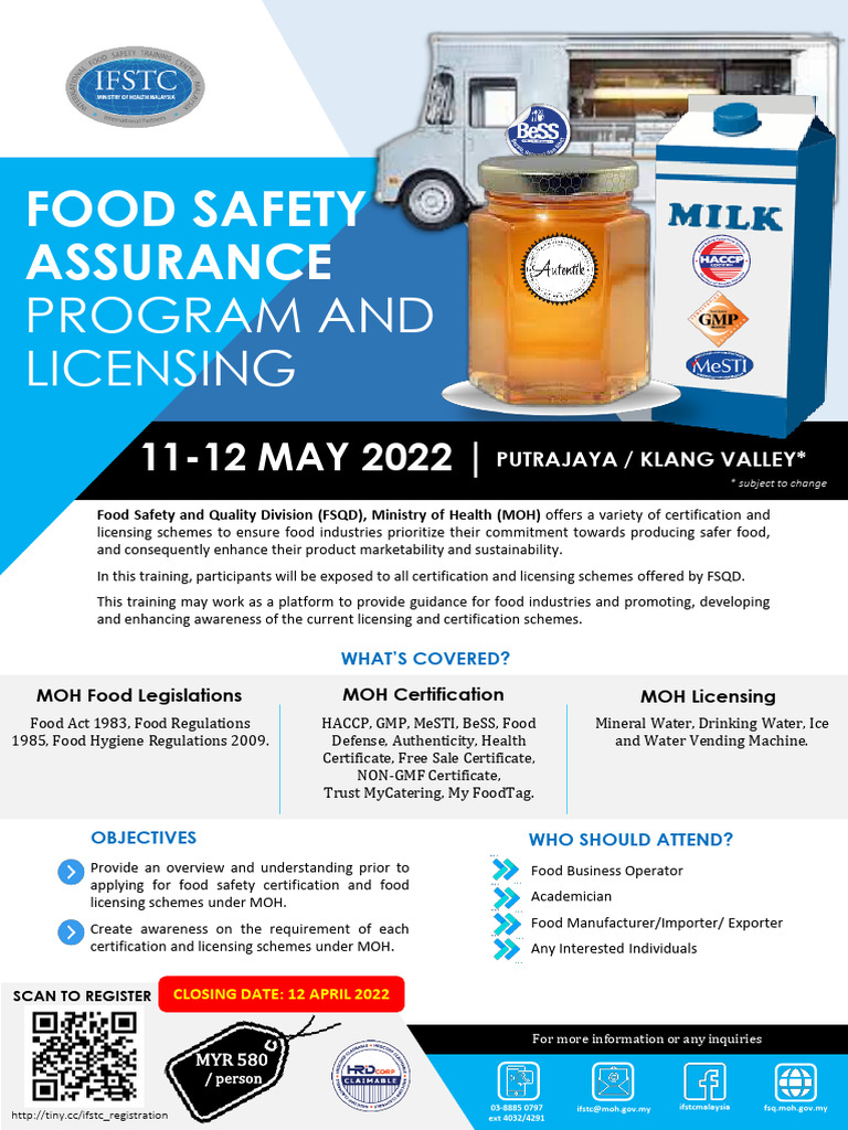 Food Safety Assurance Program & Licensing 11-12 May 2022 | PDF | Food ...