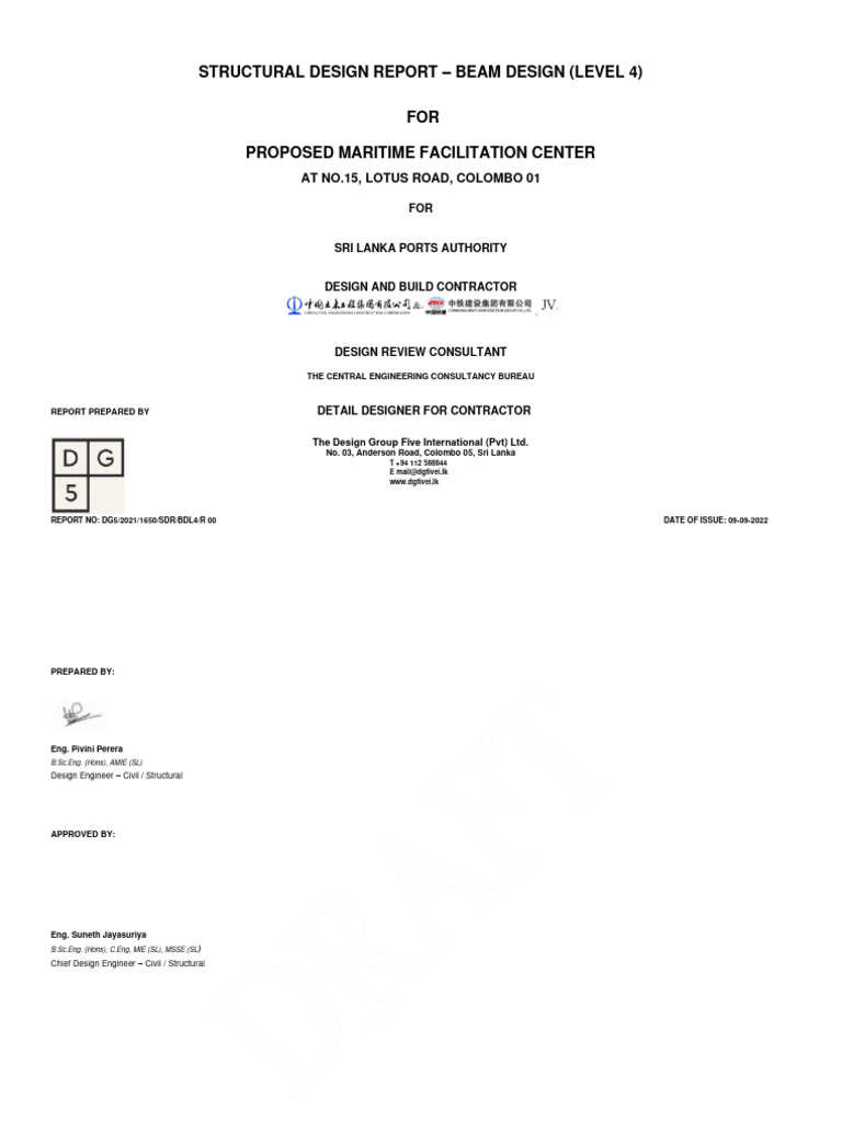 Dg5 2021 1650 SDR Bdl4 r00 Structural Design Report Beam Design Level4 | PDF | Beam (Structure ...