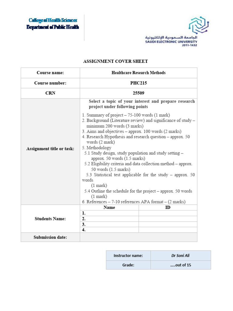 Healthcare Students' Project Guide | PDF | Waste | Health Care