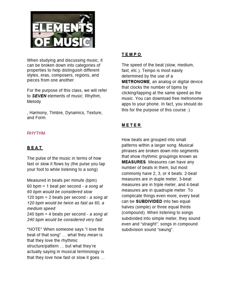 When Studying and Discussing Music | PDF | Tempo | Rhythm