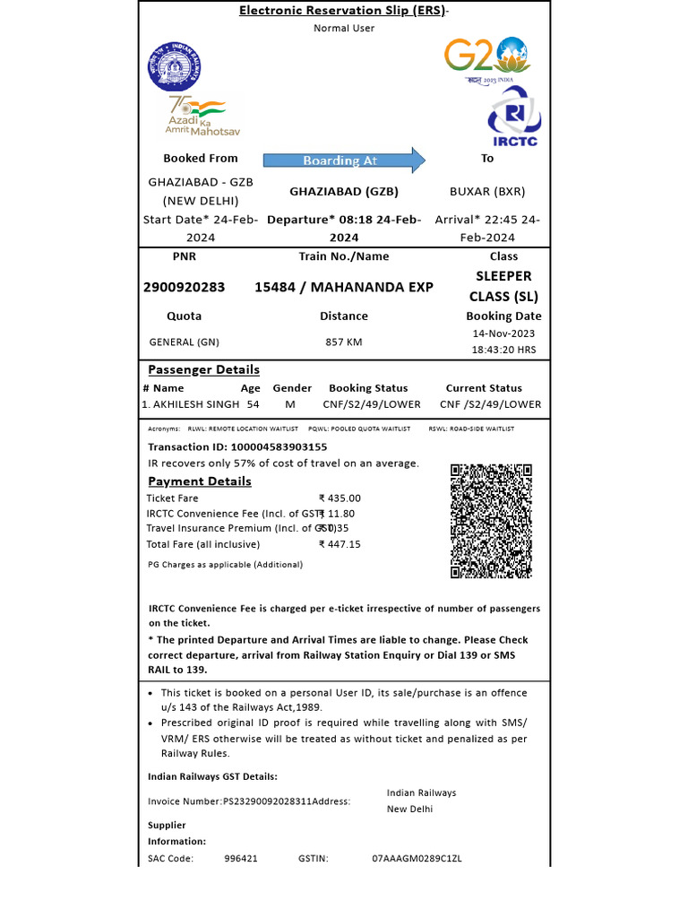 IRCTC Next Generation Eticketing System | PDF | Identity Document
