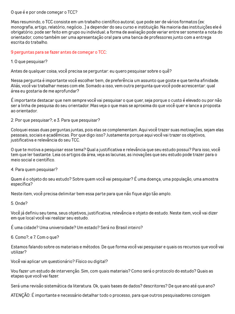O Que É e Por Onde Começar o TCC - Docx - 20240509 - 105840 - 0000 ...
