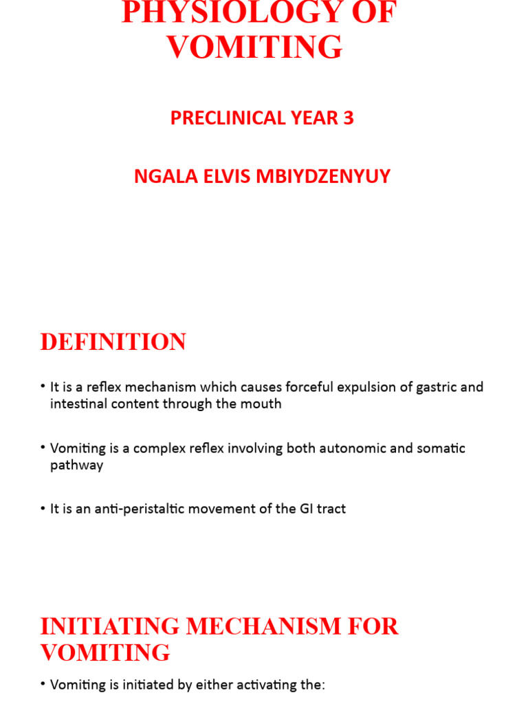 Physiology of Vomiting | PDF | Vomiting | Stomach