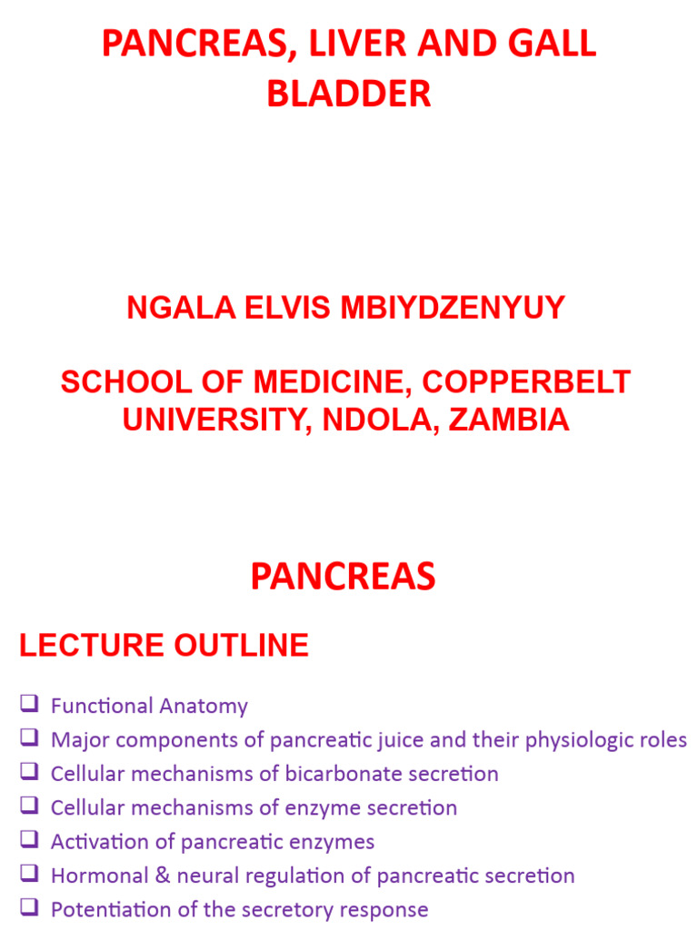 Physiology of The Pancreas | PDF | Pancreas | Trypsin