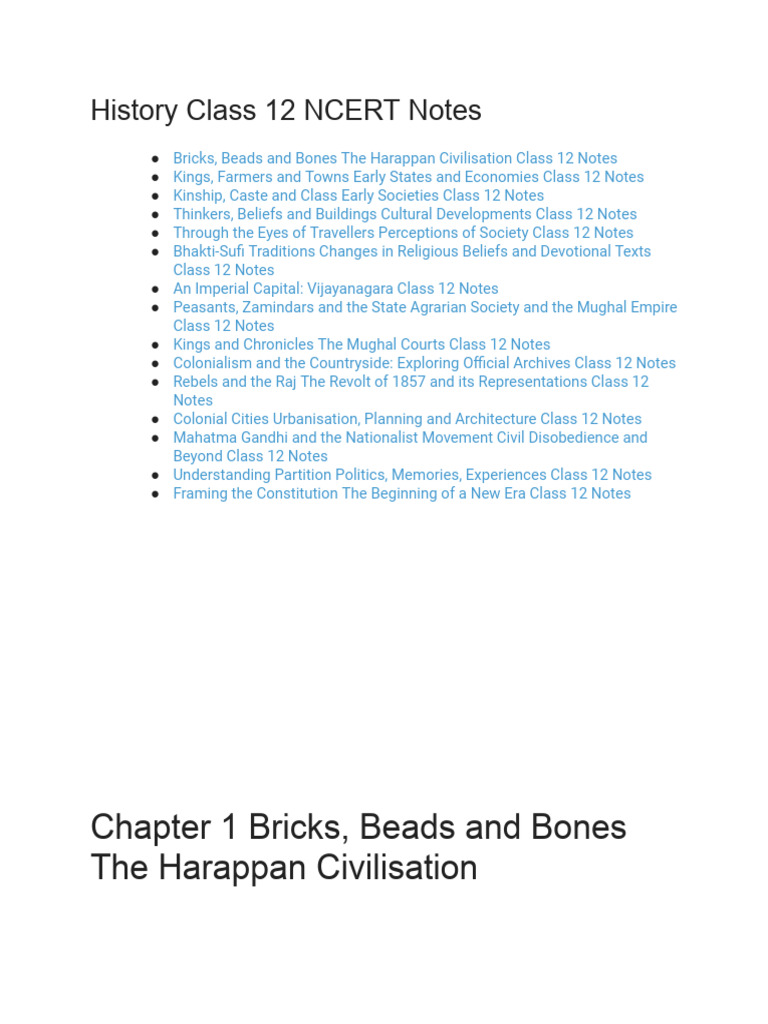 Class 12 History Notes | PDF | Bhakti | Ashoka