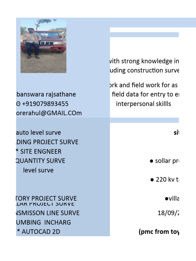 Site Enginerr MTR Construction Company Udaipur | PDF | Engineering