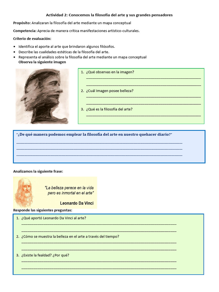 Actividad 2 - Ficha para El Estudiante | PDF | Belleza | Estética