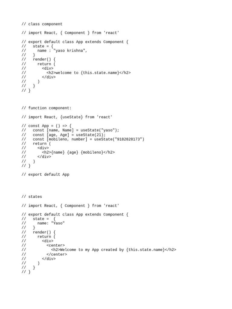 Reactjs Code In Vs Examples Pdf Systems Architecture Computer Science 