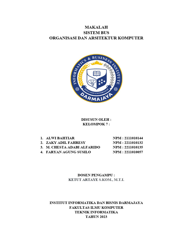Pengertian dan Struktur Sistem Bus Komputer | PDF