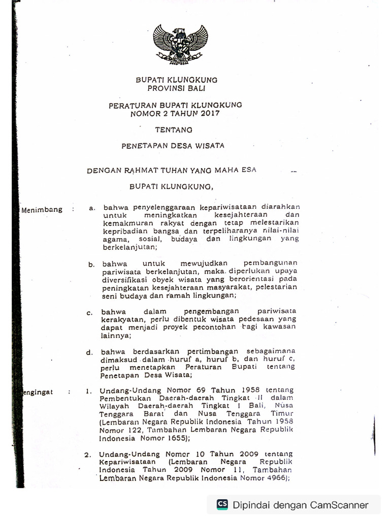 SK Desa Wisata Bakas | PDF