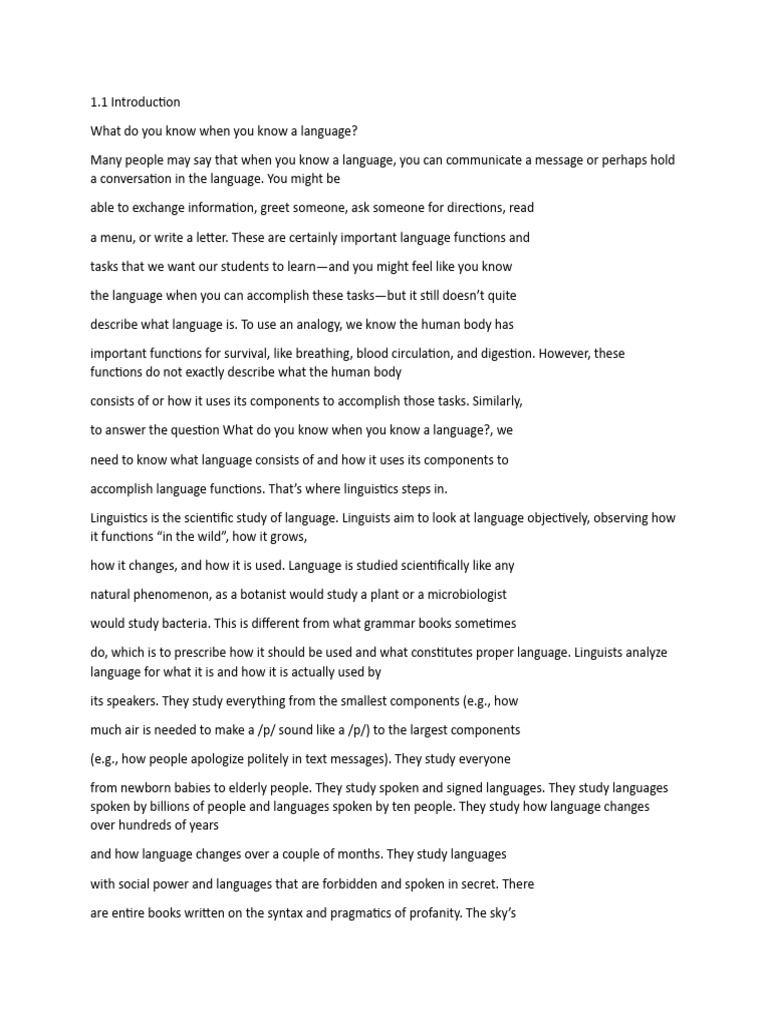 Chapter One | PDF | Word | Linguistics