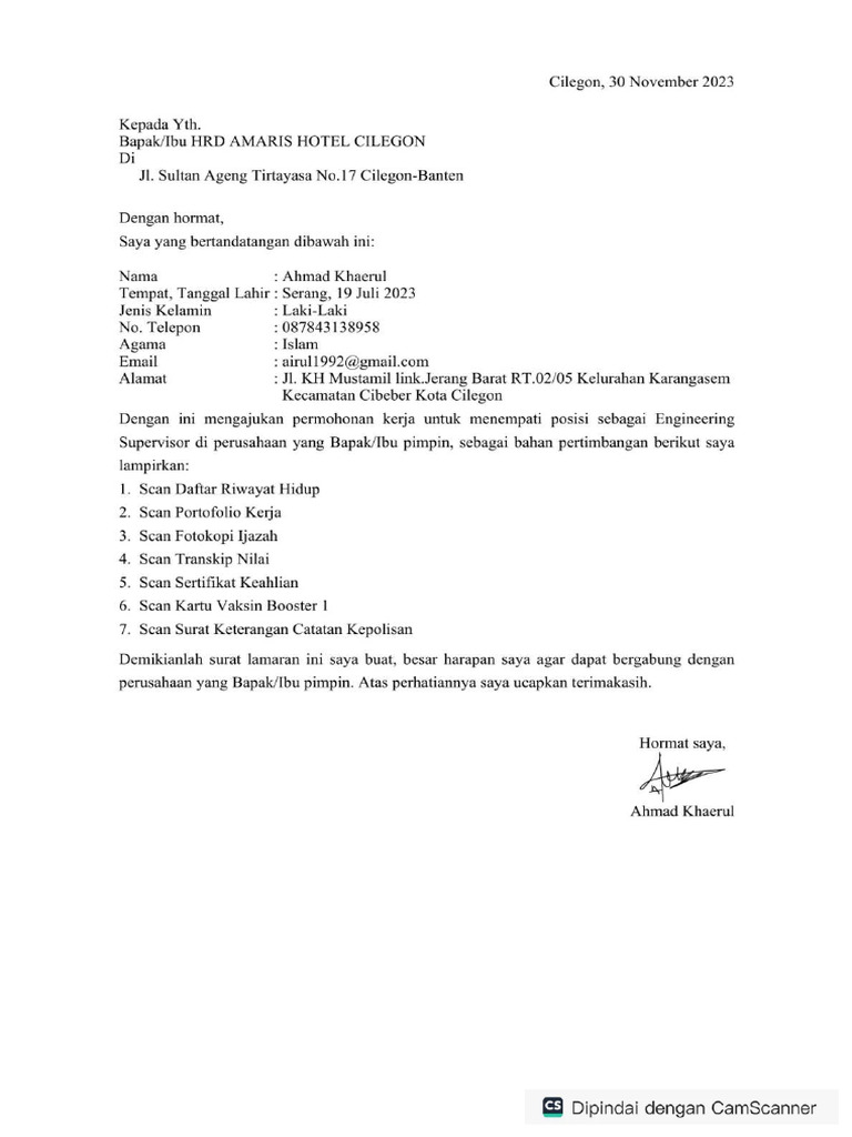 Ahmad Khaerul Engineering Hotel | PDF